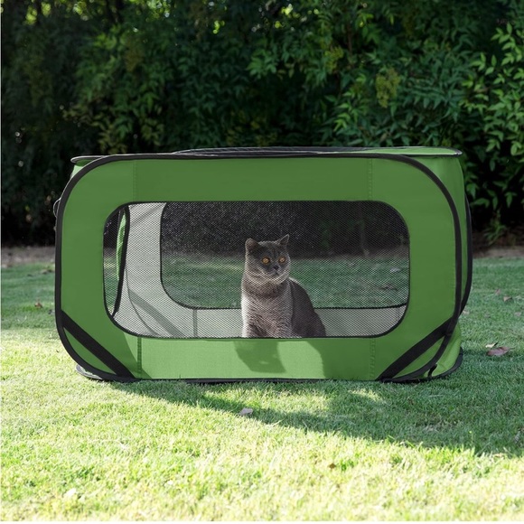 Dog | Pop Up Kennel Indoor Outdoor Crate For Pets Portable Green 36in ...